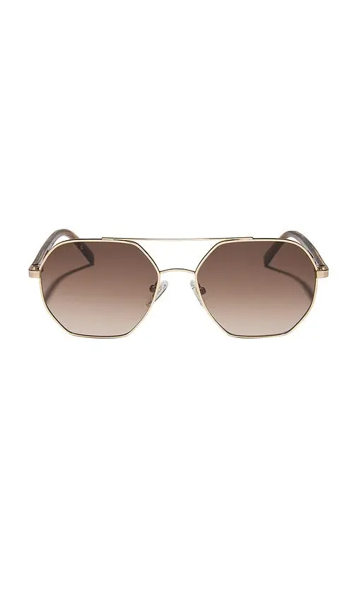 DIFF EYEWEAR Thin Metal Navigator Sunglasses - Brown