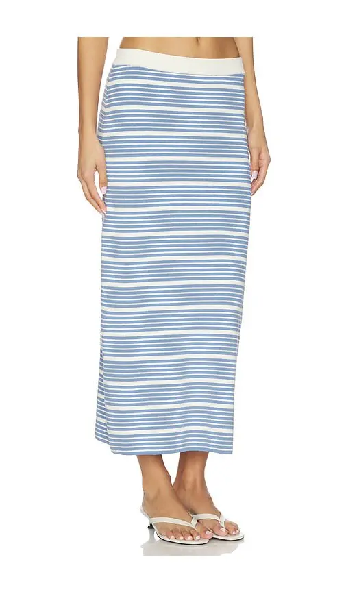 L*Space Ravello Striped Knit Maxi Skirt - Blue