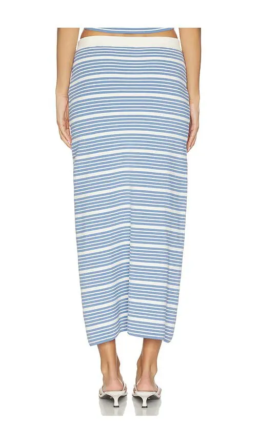 L*Space Ravello Striped Knit Maxi Skirt - Blue