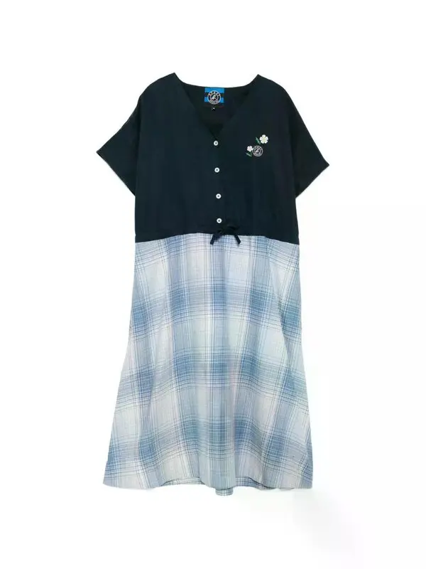 AGNES B. Short-sleeved Midi Dress - Blue
