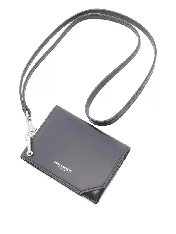 Saint Laurent 2020s Leather Card Holder - Black