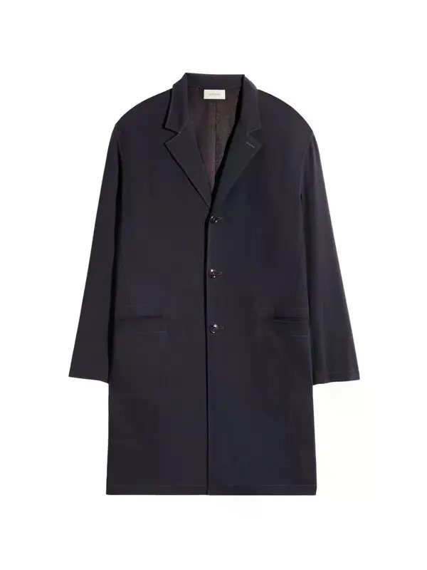 LEMAIRE Single-breasted Wool Crepe Coat