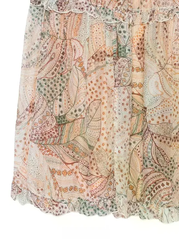 Raquel Diniz Cecilia Paisley-print Ruffled Skirt - Neutrals