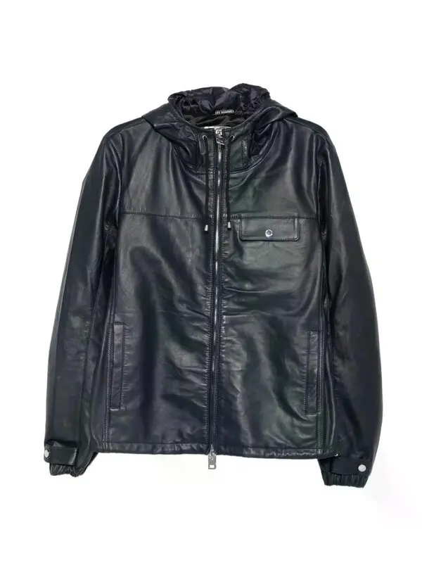 LES HOMMES Hooded Leather Jacket
