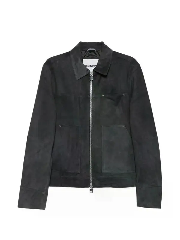 LES HOMMES Suede Zip-up Jacket