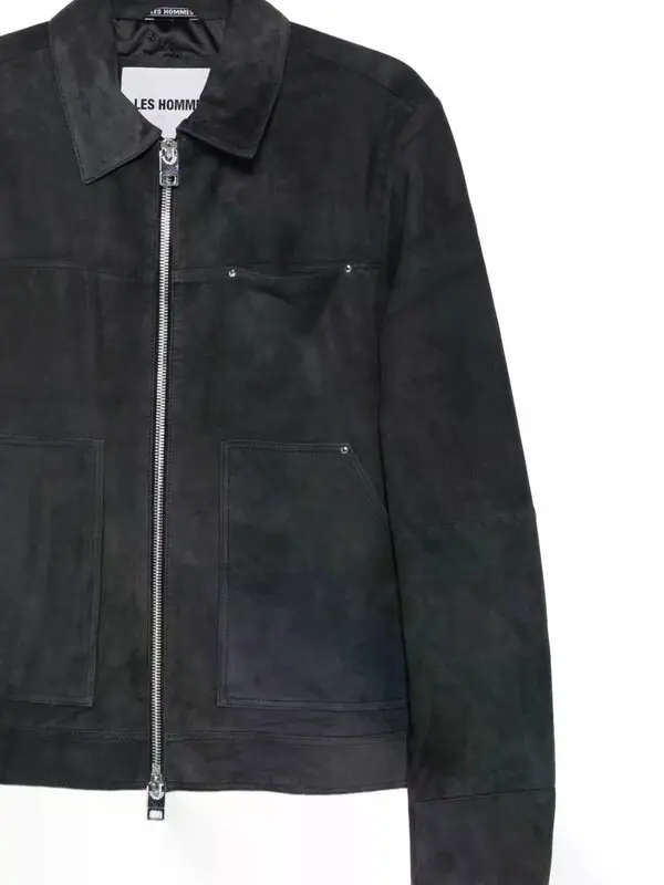LES HOMMES Suede Zip-up Jacket