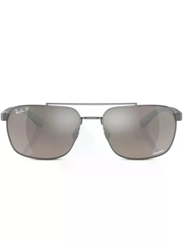 Ray-ban Rectangle-frame Mirrored-lens Sunglasses