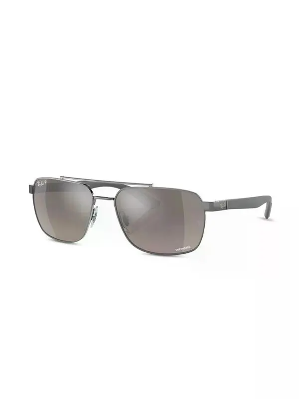 Ray-ban Rectangle-frame Mirrored-lens Sunglasses