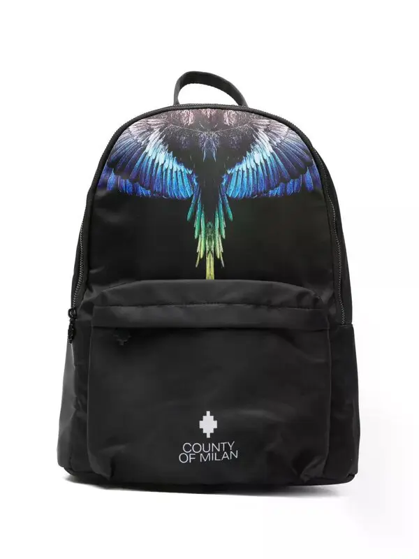 COUNTY OF MILAN Wings Print Backpack - Black