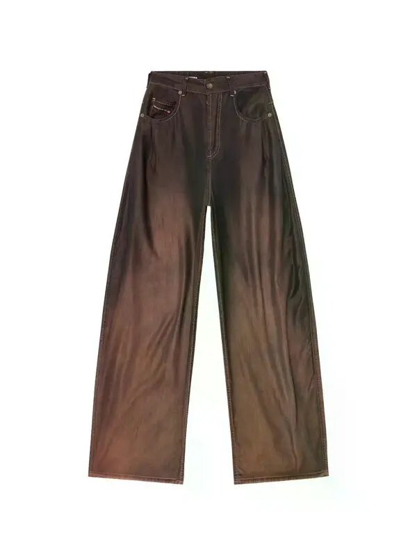 DIESEL® 1987 D-khelz High-waist Wide Barrel Leg Jeans - Brown
