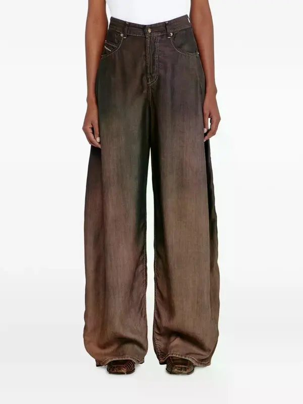 DIESEL® 1987 D-khelz High-waist Wide Barrel Leg Jeans - Brown