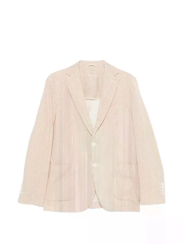 CIRCOLO 1901 Striped Single-breasted Blazer - Neutrals