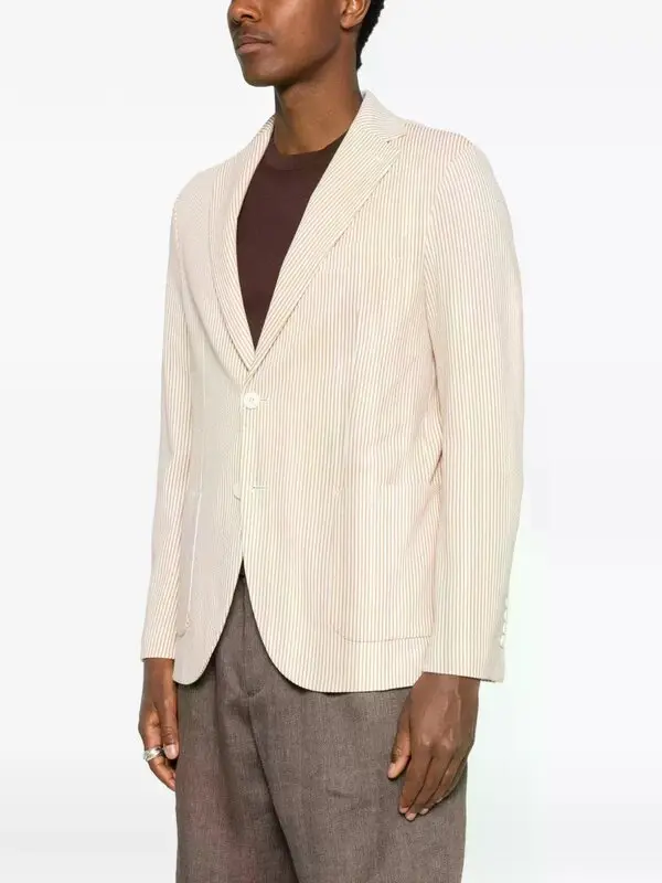 CIRCOLO 1901 Striped Single-breasted Blazer - Neutrals