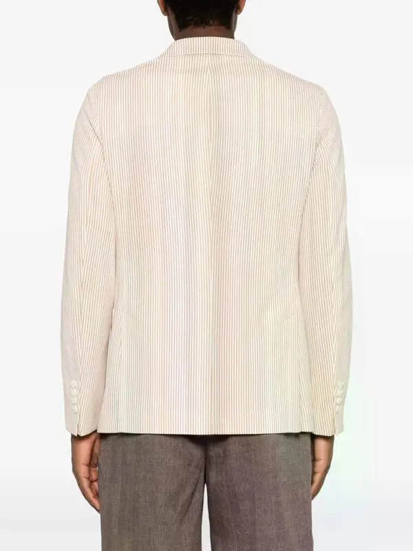 CIRCOLO 1901 Striped Single-breasted Blazer - Neutrals