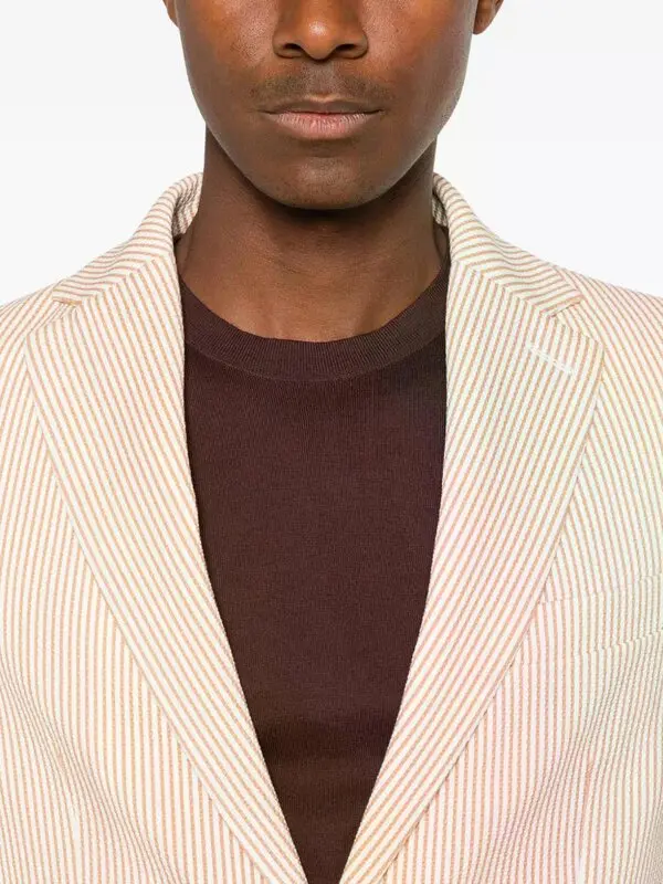 CIRCOLO 1901 Striped Single-breasted Blazer - Neutrals