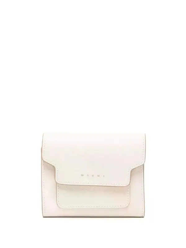 Marni Logo-stamp Leather Wallet - Neutrals