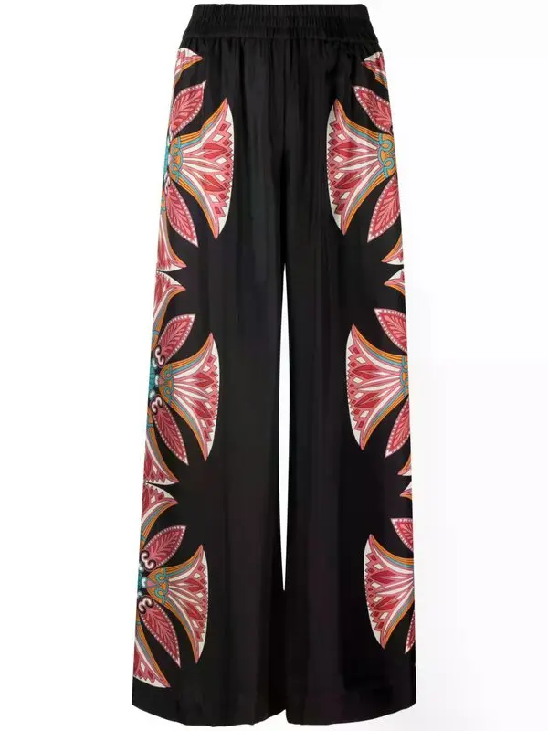 La DoubleJ Silk Palazzo Pants - Black