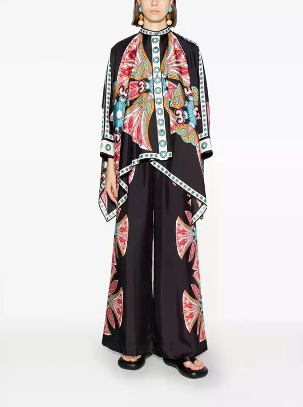 La DoubleJ Silk Palazzo Pants - Black
