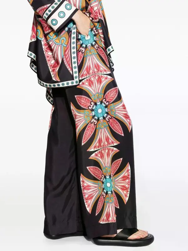 La DoubleJ Silk Palazzo Pants - Black