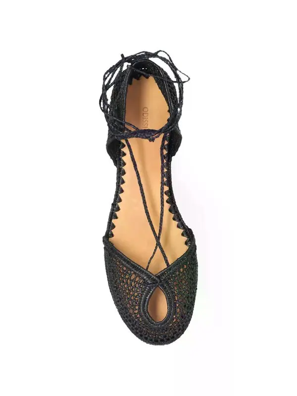 ODISSI Woven Ballet Flats - Black