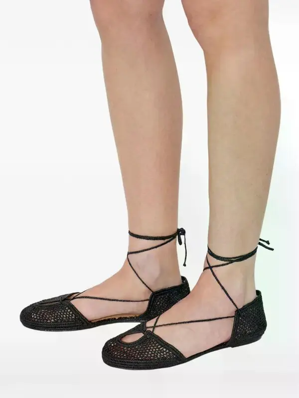 ODISSI Woven Ballet Flats - Black