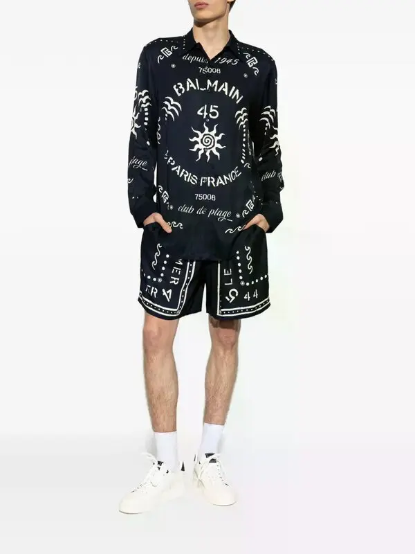 Balmain Graphic Print Shorts