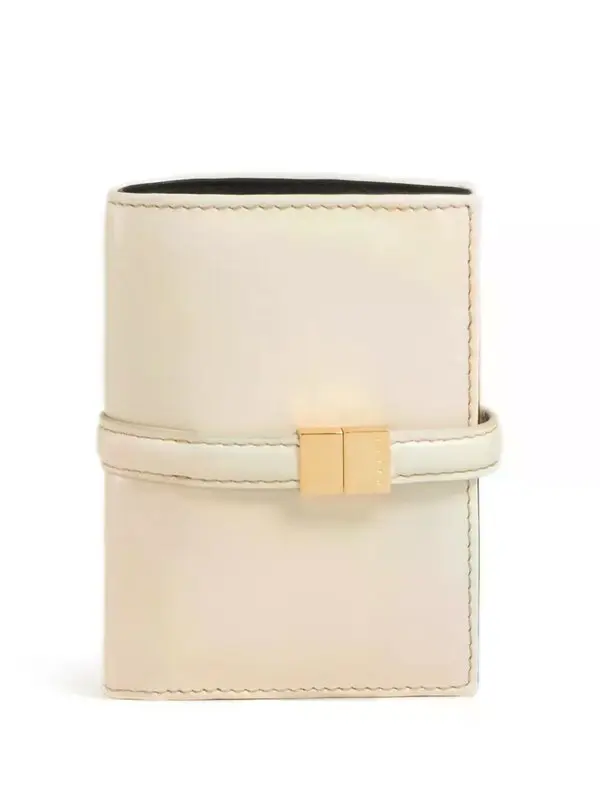 Marni Prisma Logo-engraved Leather Wallet - Neutrals