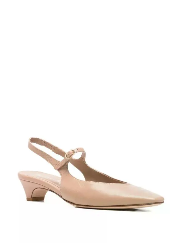 LORENA PAGGI Leather Slingback Pumps - Neutrals