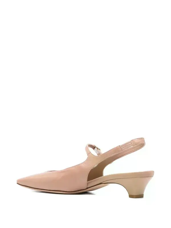 LORENA PAGGI Leather Slingback Pumps - Neutrals