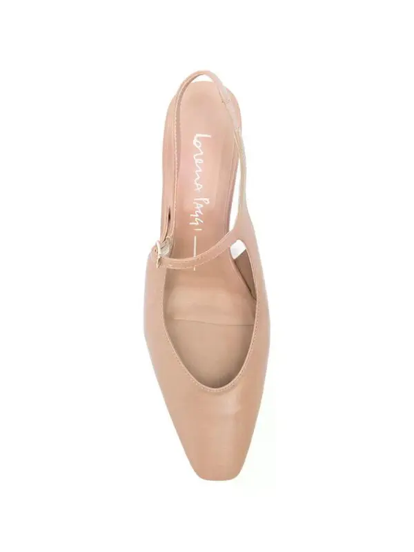 LORENA PAGGI Leather Slingback Pumps - Neutrals