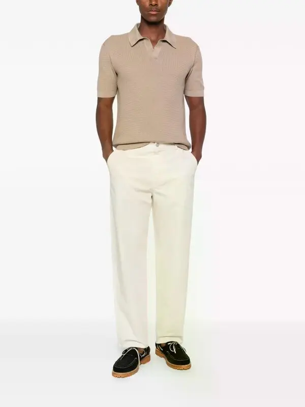 Zegna Waffle-knit V-neck T-shirt - Neutrals