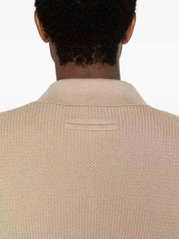 Zegna Waffle-knit V-neck T-shirt - Neutrals
