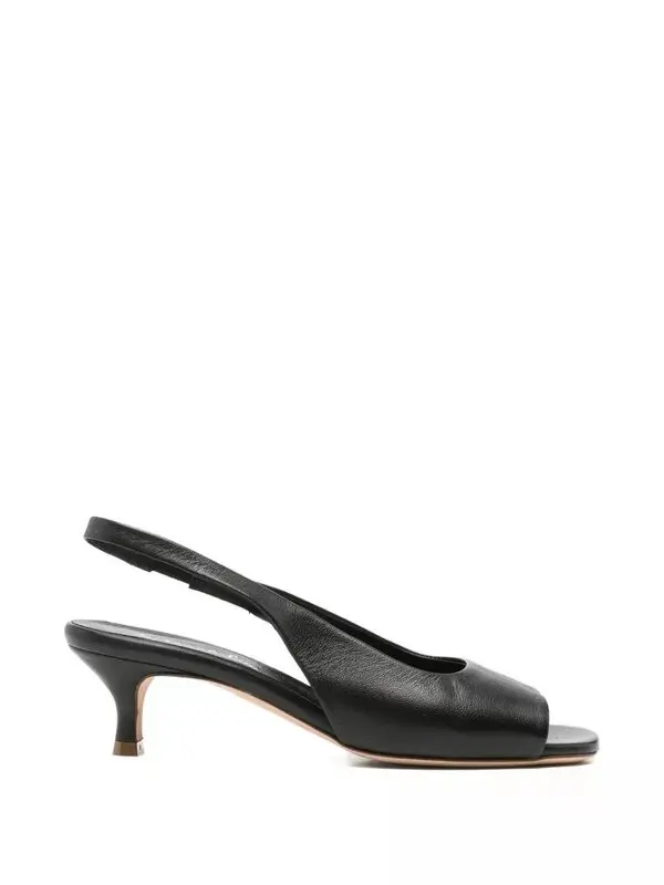 LORENA PAGGI Peep-toe Slingback Pumps - Black