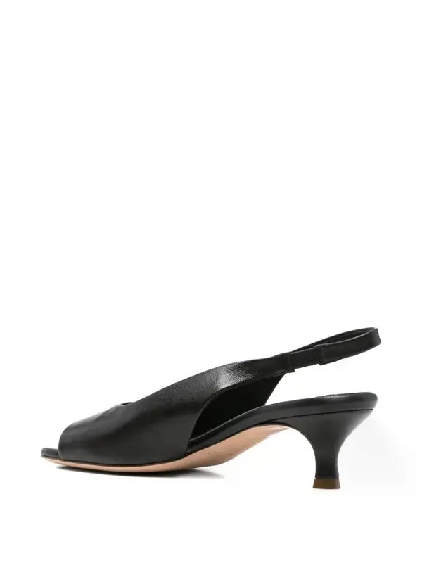 LORENA PAGGI Peep-toe Slingback Pumps - Black