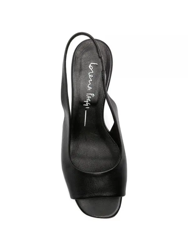 LORENA PAGGI Peep-toe Slingback Pumps - Black