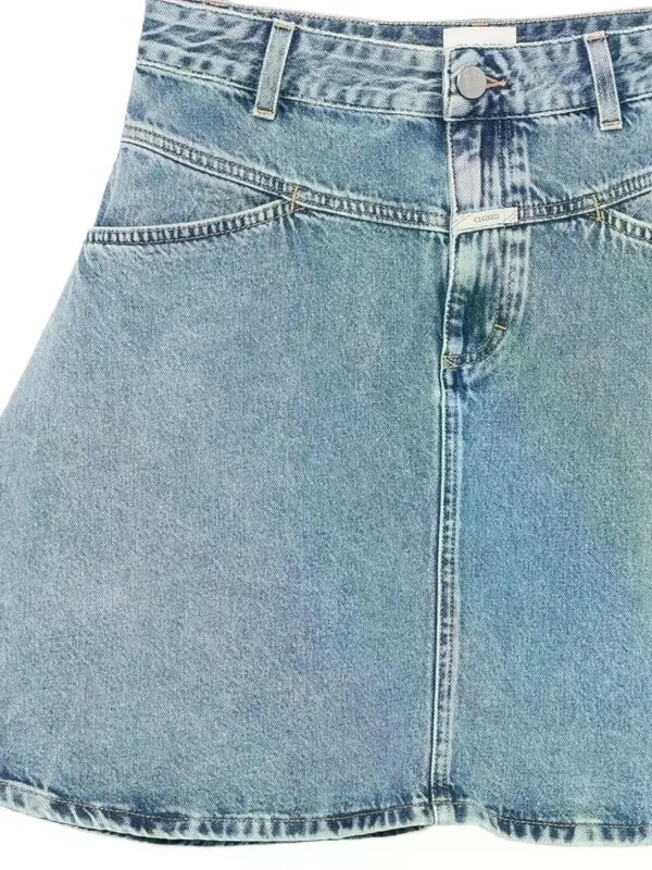 Closed Cotton A-line Mini Skirt