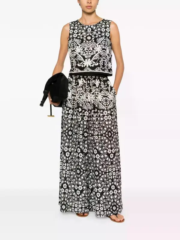 Max Mara Palanca Floral-print Palazzo Pants