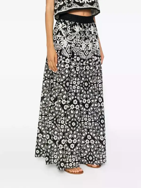 Max Mara Palanca Floral-print Palazzo Pants