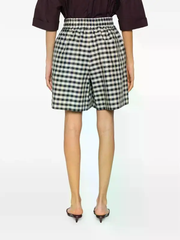 Max Mara Gingham-check Drawstring Shorts