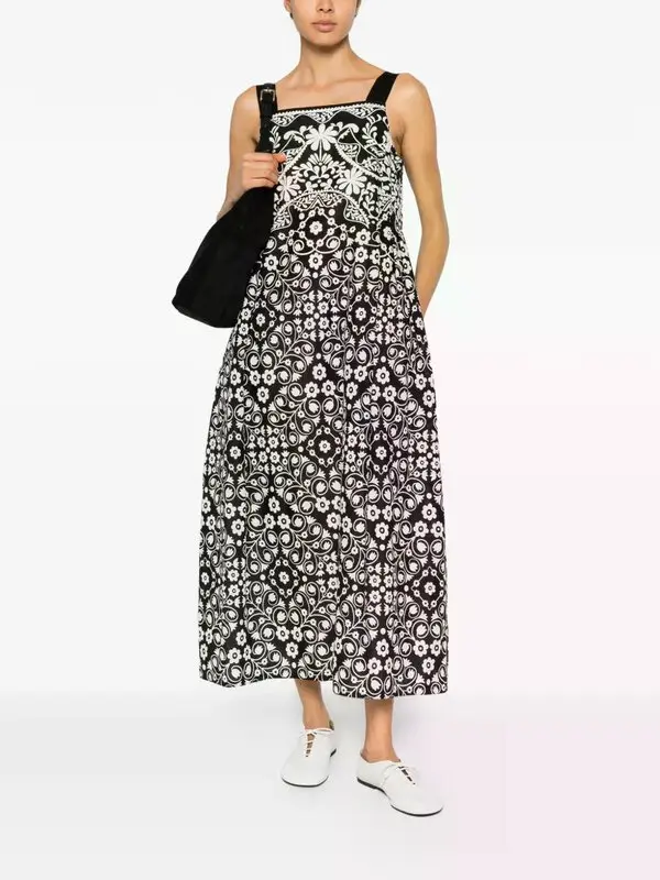 Max Mara Floral-print Sleeveless Midi Dress