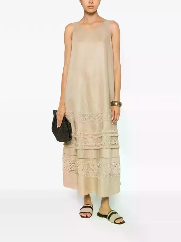 Max Mara Lace-insert Midi Dress