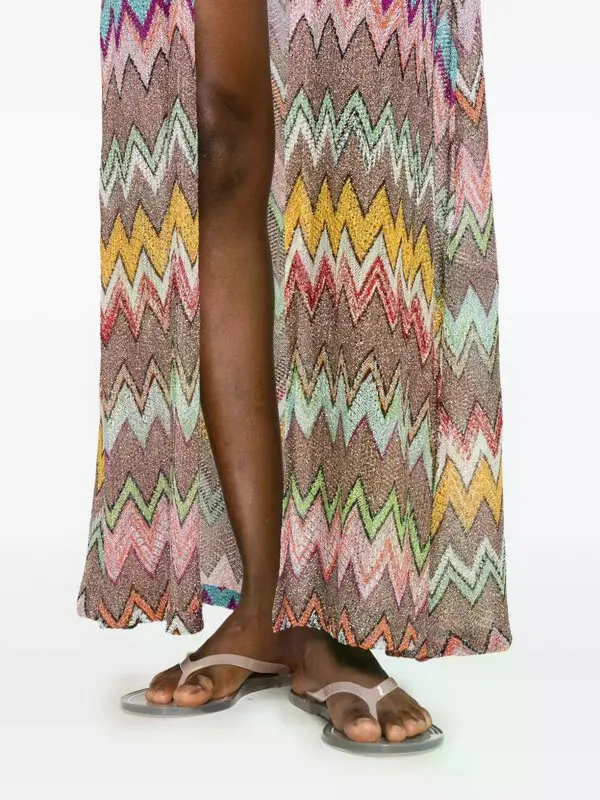 Missoni Zigzag-pattern V-neck Cover-up - Brown