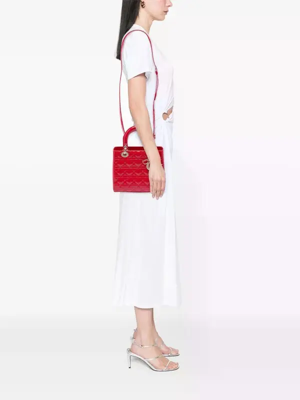 Dior 2016 Medium Cannage Lady Satchel - Red