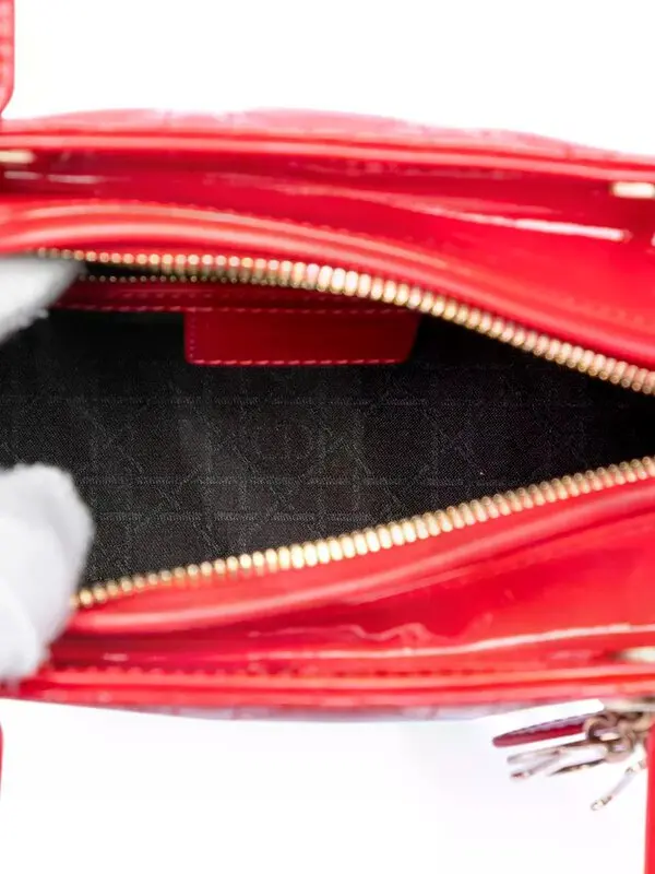 Dior 2016 Medium Cannage Lady Satchel - Red