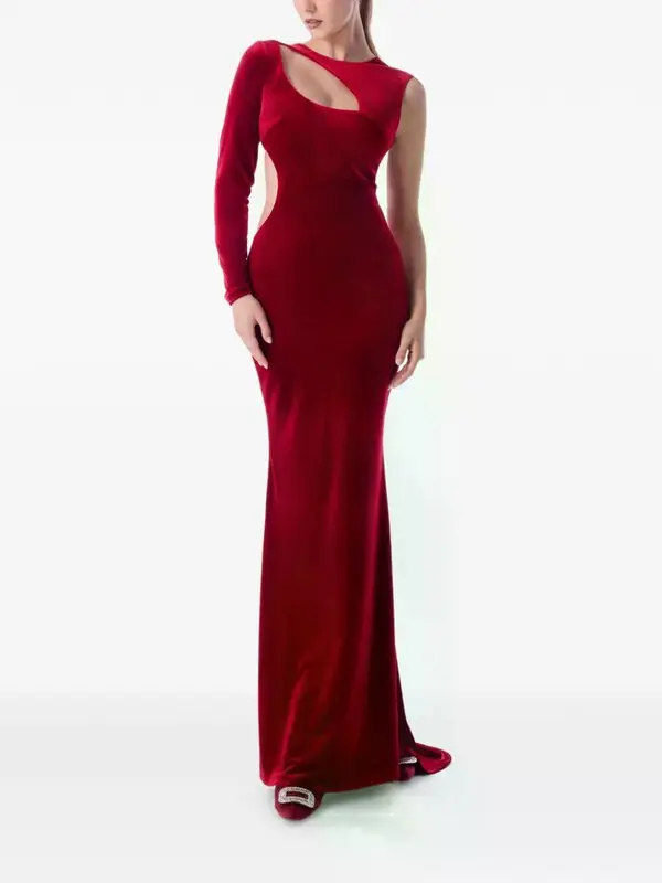 IMROSKA Cut-out Asymmetric Maxi Dress