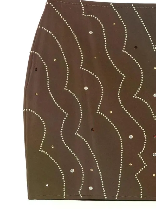 VENUJA Crystal Embellished Wavy Pattern Beach Cover-up