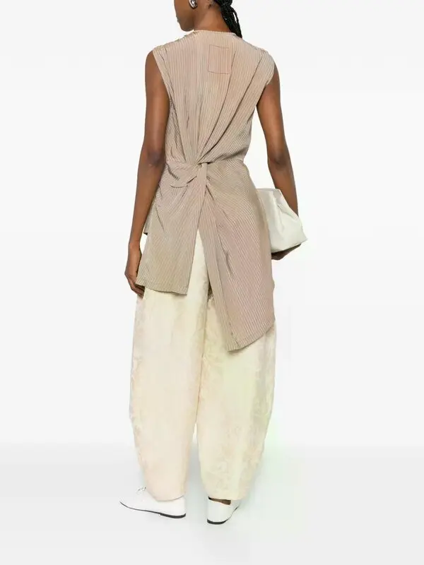 UMA WANG Stripe-pattern Asymmetric Waistcoat