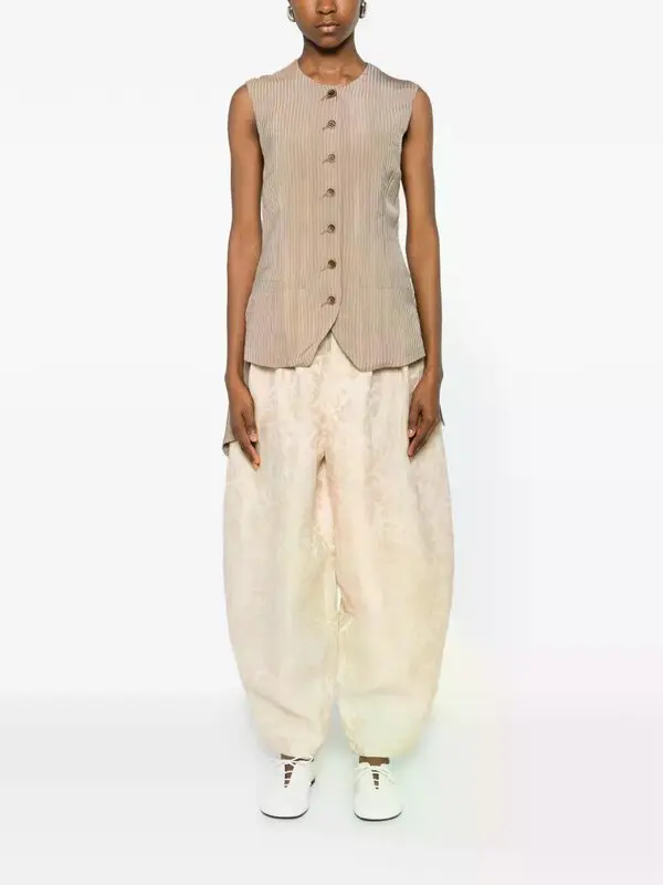 UMA WANG Stripe-pattern Asymmetric Waistcoat