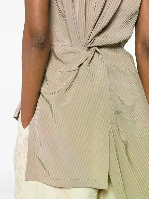 UMA WANG Stripe-pattern Asymmetric Waistcoat