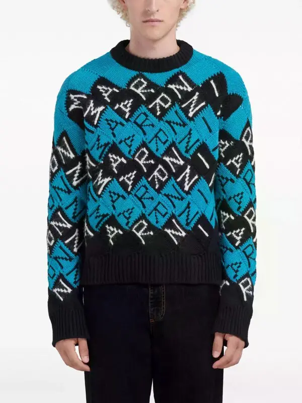 Marni Logo Intarsia-knit Jumper